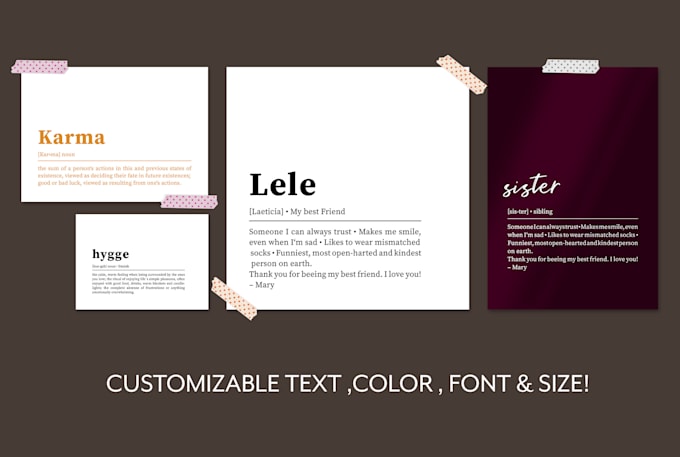 Design a personalized word definition poster for you by Louisaja | Fiverr
