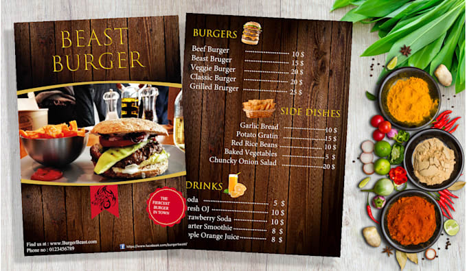 Design professional food menu for your restaurant by Nadayoba | Fiverr