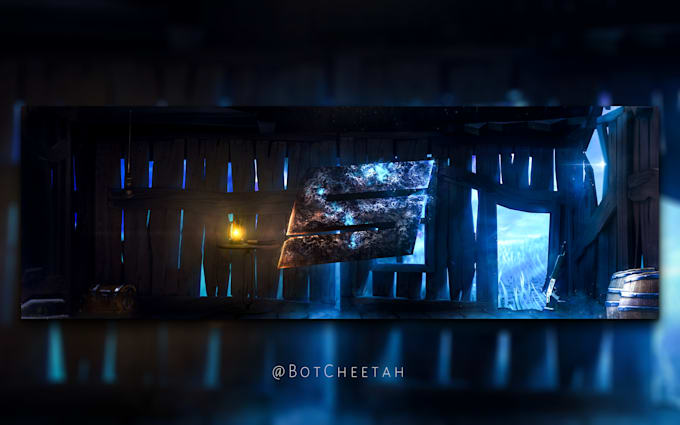Make a 3d twitter or twitch header with your logo by Botcheetah | Fiverr