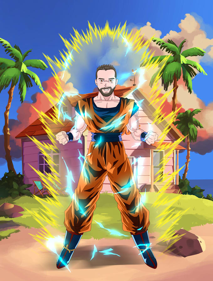 Draw in dragon ball z dbz anime portrait by Unggulandi | Fiverr