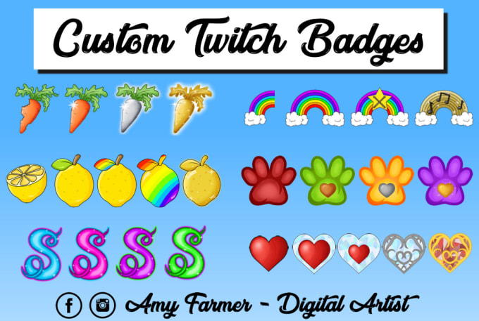 Create custom twitch subscriber or bit badges by Amyjade95 | Fiverr Create custom twitch subscriber or bit badges by Amyjade95 | Fiverr
