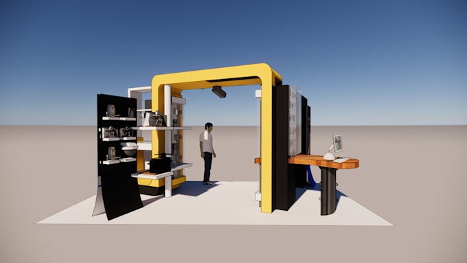 Design and render 3d exhibition stalls,booth,stand,kiosk by ...