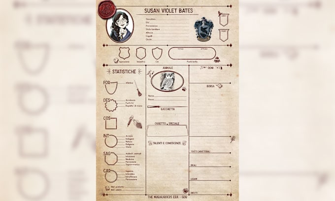 Design a custom character sheet for your rpg game by Sus_design | Fiverr