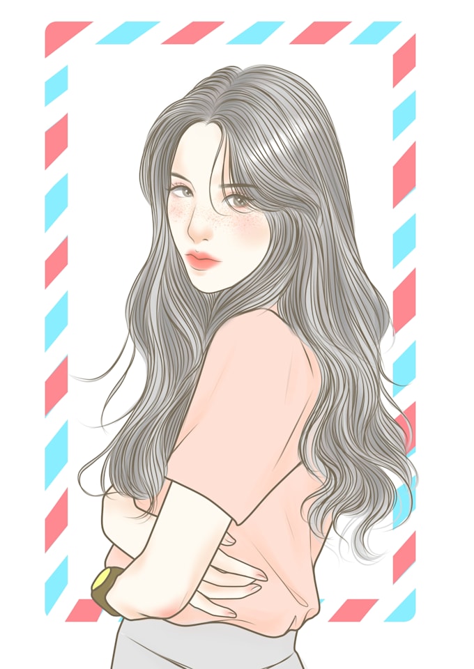 how to draw korean woman
