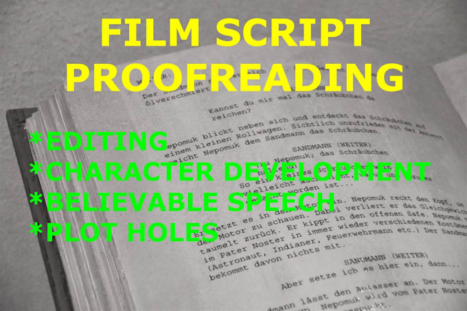 Proofread your film script and edit it by Marcbbb | Fiverr