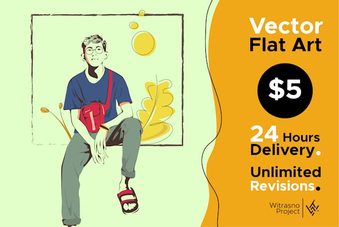 Create portraits illustration in simple flat art sytle by Witrasno | Fiverr