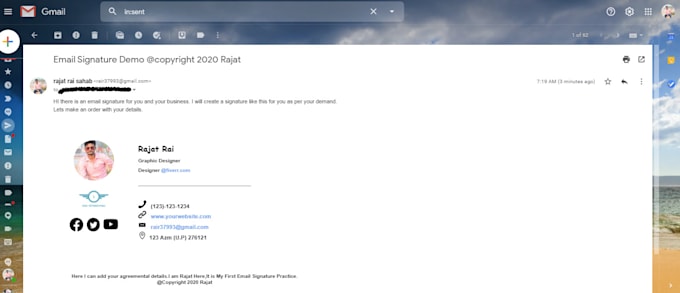 Create eye catching email signature by Rajatrai185 | Fiverr