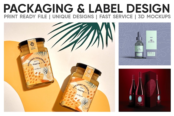 Design product packaging label with box mockup by Sathiraravin | Fiverr