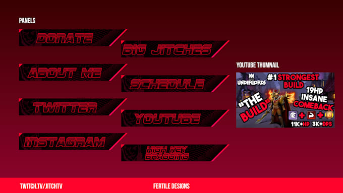 Design panels for your streaming channel by Fertiledesigns | Fiverr