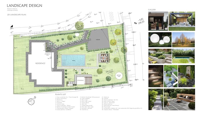 Create a 2d landscape design, backyard design, planting plan by Marjana ...