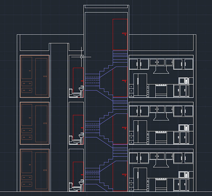 Draw floor plans, section or elevation in autocad by Khaledi2020 | Fiverr