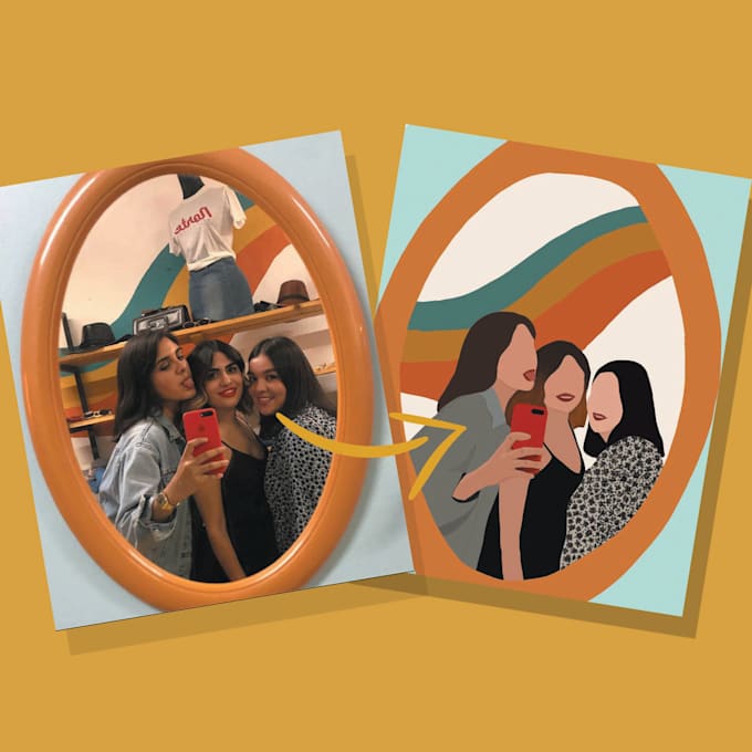 Turn your picture into a cool outline illustration by Koyonka | Fiverr