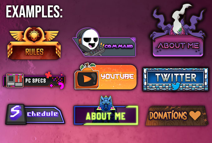 Do panels for your stream with custom and original design twitch ...