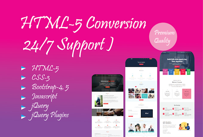Convert psd to html responsive website with bootstrap by Designer_365 ...