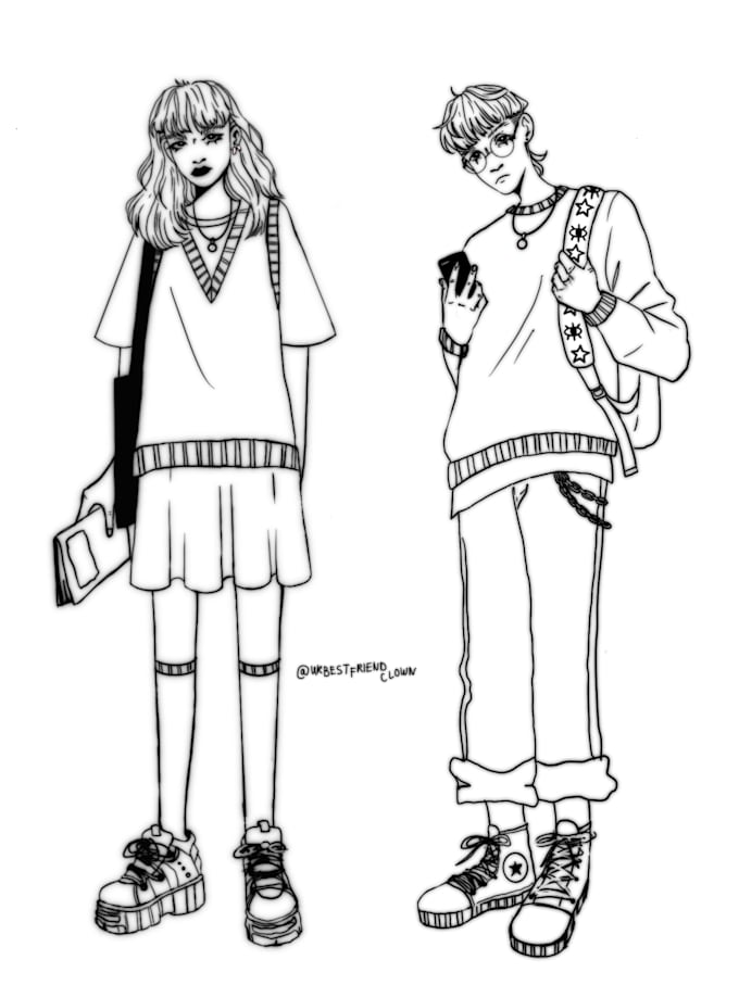 Draw your fav character, oc, portrait by Urbffclown | Fiverr