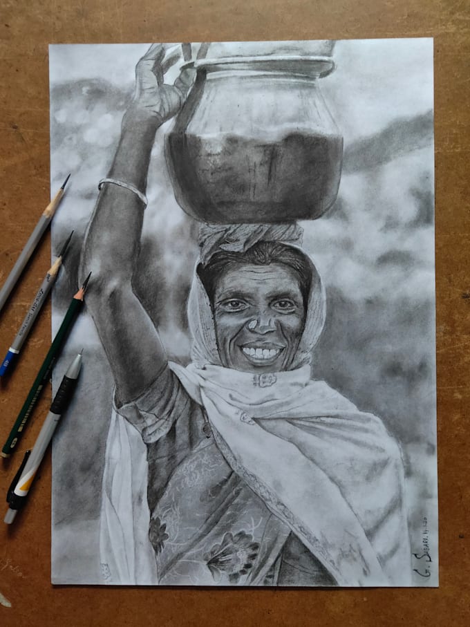 Draw a amzing handmade drawing from photo by Sabarig211 | Fiverr