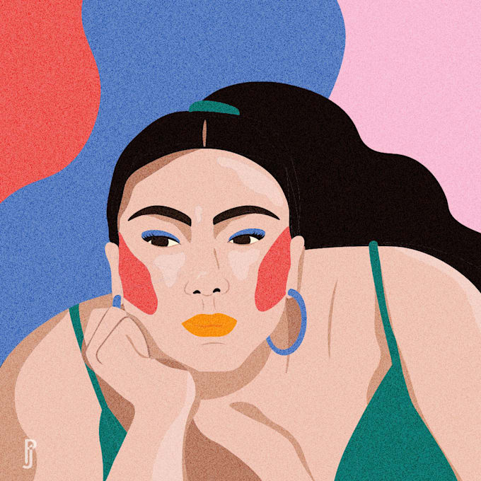 Illustrate a bold custom portrait by Paigejung | Fiverr