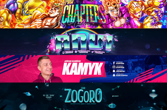 Diseño perfecto para banners de youtube, twitch y facebook.