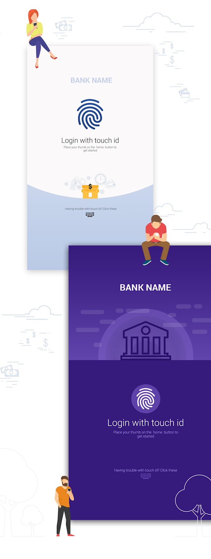 Create for you bank mobile app login screen design by Paulin08 | Fiverr