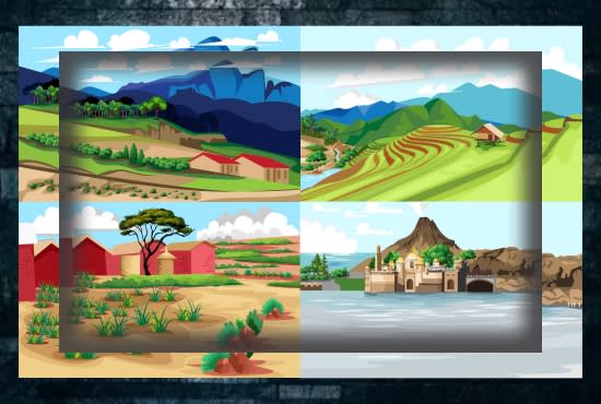 Draw flat landscape illustrations within 24 hours by Irfaie | Fiverr