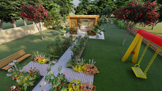 Design your landscape outdoor sitting space by Sana_designer22 | Fiverr