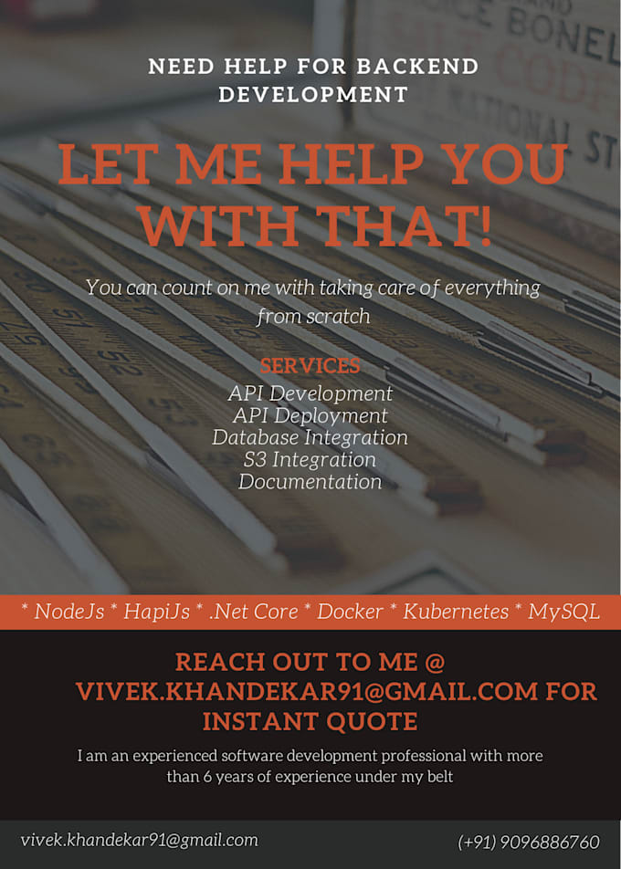 Build scalable apis for your application in nodejs by Vivekk26 | Fiverr