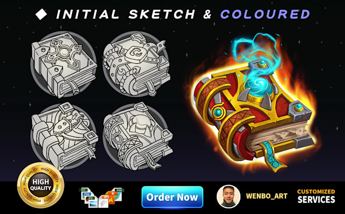 Create amazing 2d game art props, icons, items, objects by Wenbo_art ...