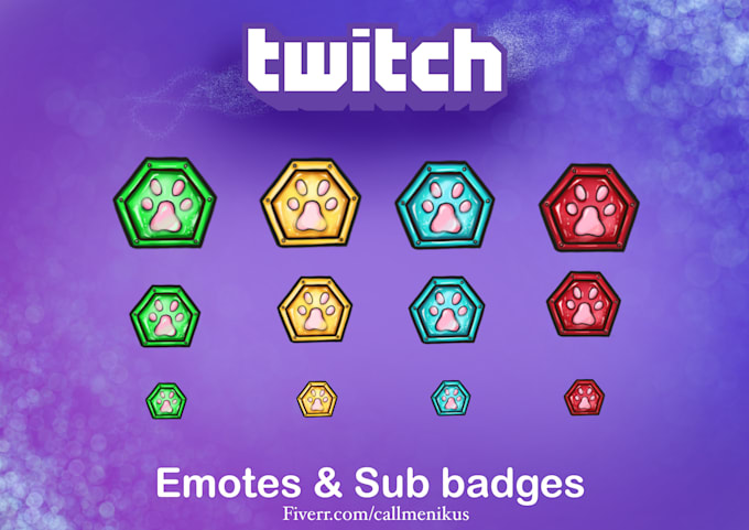 Create custom twitch emotes and badges for you by Callmenikus | Fiverr