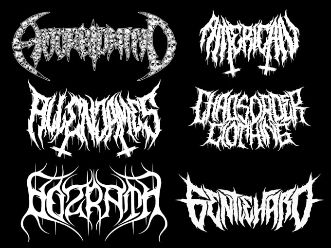 how to draw a death metal logo