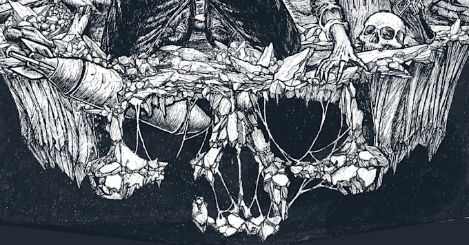 Do an artwork of heavy metal,dark,horror,weed illustration by ...