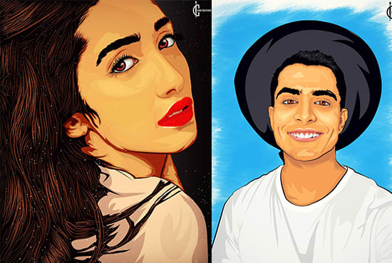 Draw impressive cartoon vector portrait illustrations for you by Dino ...