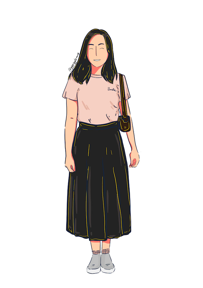 Draw a full body colorful person by Yolayusuf | Fiverr