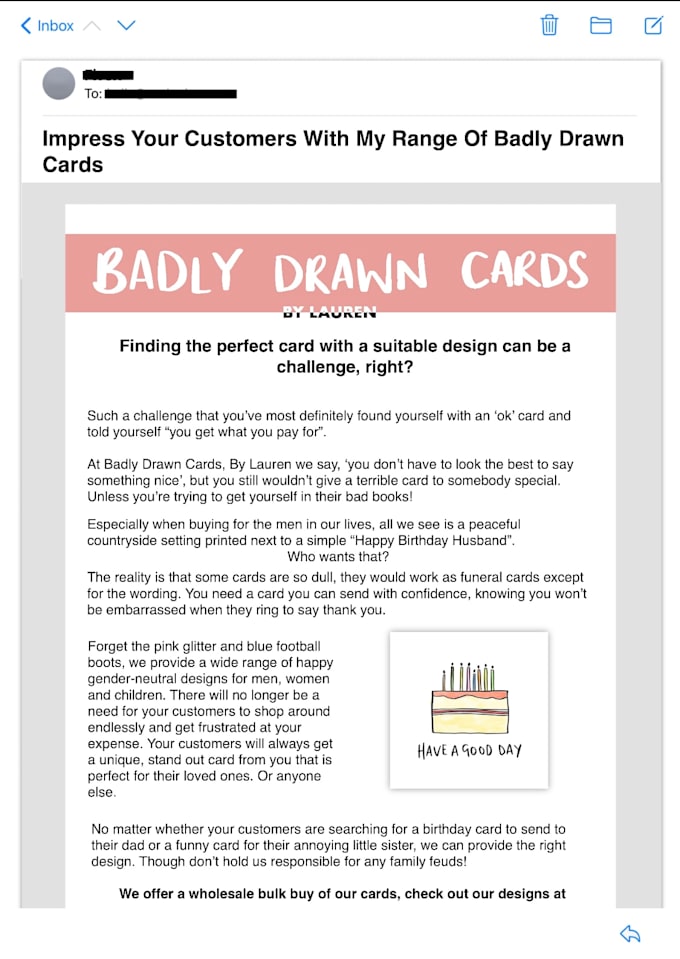 Write effective copy or sales copy for any email by Lauraforsyth | Fiverr