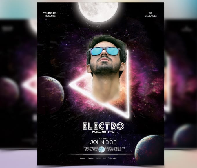 Design music, party, event flyer, concert party flyer by Nextzenit | Fiverr