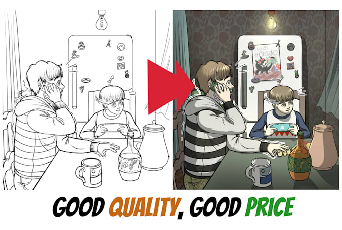 Color your webtoon chapter or comic page by Lslcomics | Fiverr