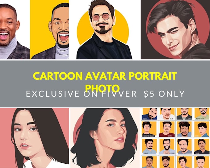 Draw cartoon avatar portrait for your photos by Arshak1780 | Fiverr