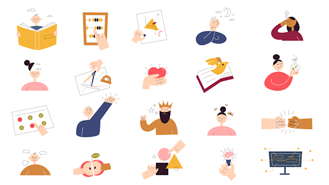 Create unique icons in flat, line art or hand drawn style by ...