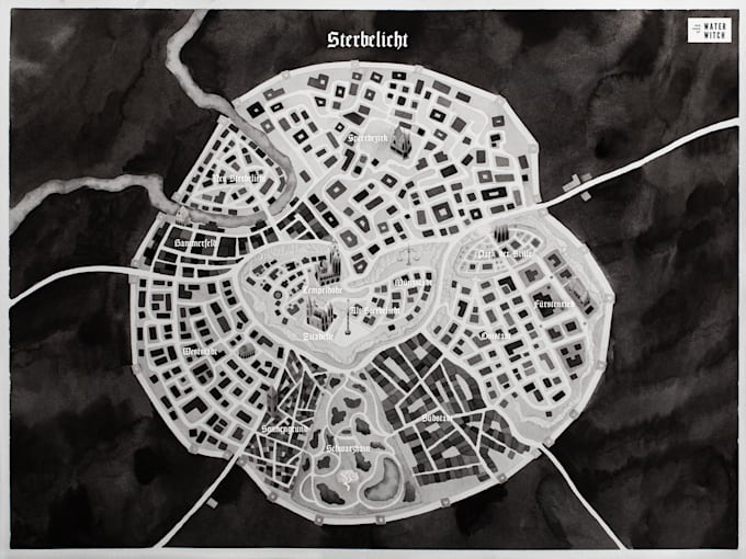 Draw a gothic dark art style fantasy city map by Easternwestern | Fiverr