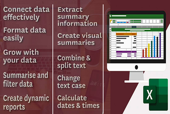 Create a custom microsoft excel spreadsheet using all the features by ...