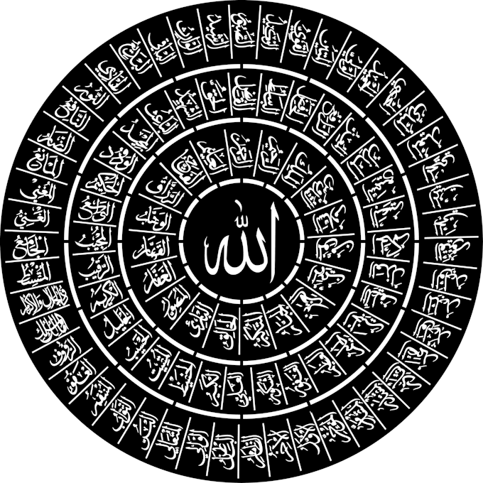 Give ready to cut asma ul husna calligraphy dxf for cnc laser by ...