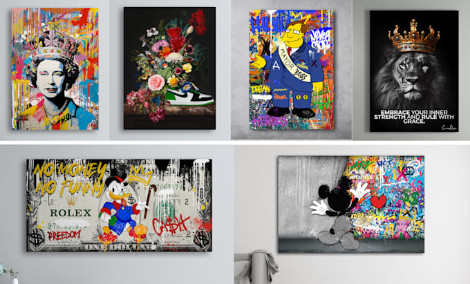 Design modern canvas wall art and digital canvas by Meddehbi | Fiverr