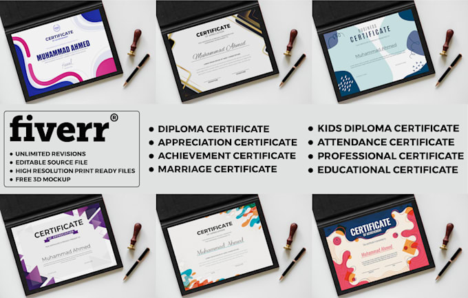 Design professional, educational, diploma, certificate in just 3 hours ...