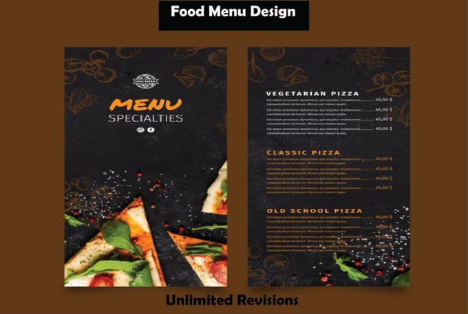 Make modern food menu,rate list or cafe menu by Anabiach617 | Fiverr
