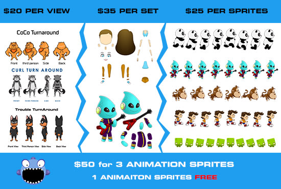 Design a 2d cute character and assets for your game by Jaynoveda | Fiverr