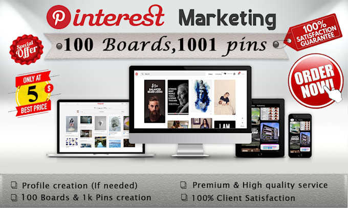 Do 1001 pins and 100 boards as pinterest marketer by Foyezcse | Fiverr