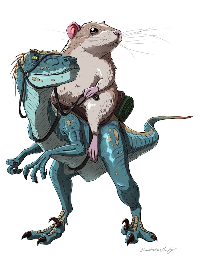 Create an animal with a dinosaur mount illustration for you by ...