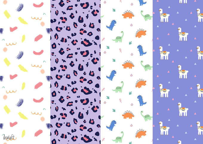 Make a cute hand drawn seamless pattern design by Gluckstudio | Fiverr