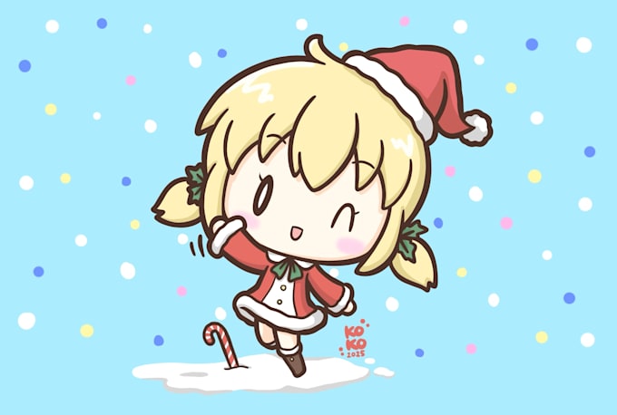 chibi christmas drawing
