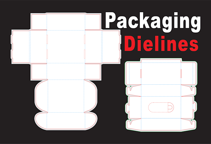 Create any box dielines template for design and die cut line by ...