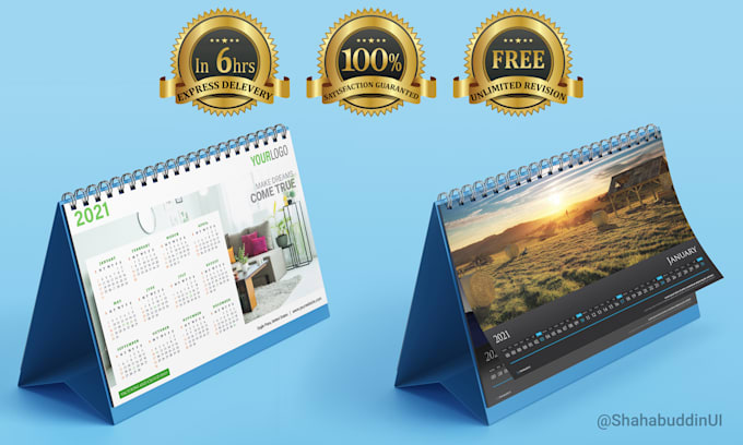 Do trendy calendar design for upcoming year by Shahabuddinui | Fiverr